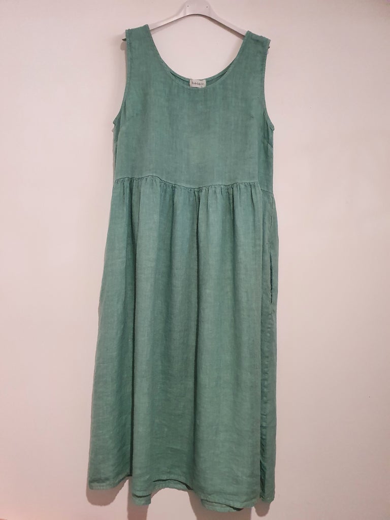 Natural Linen Simple Sleeveless Dress - The Dressing Room NZ